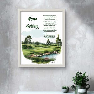 Gone Golfing Memorial Poem Print: Framed Sympathy Gift - Etsy