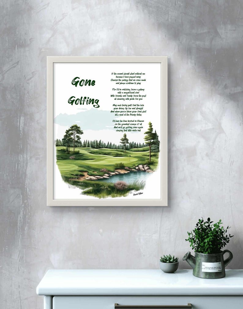 Gone Golfing Memorial Poem Print: Framed Sympathy Gift - Etsy