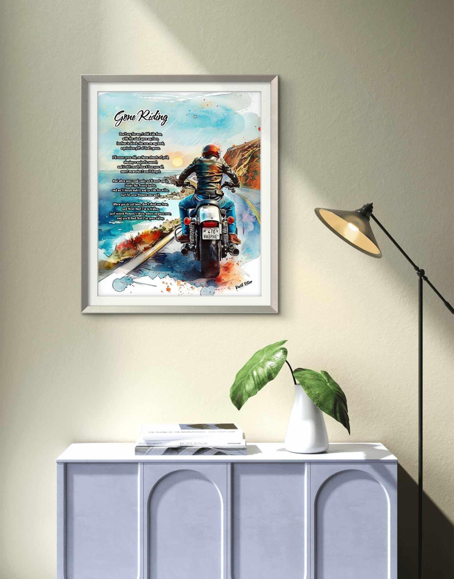 Biker Memorial Poem Art Print: "gone Riding" Sympathy Gift (digital ...