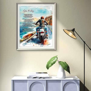 Biker Memorial Poem Art Print: "gone Riding" Sympathy Gift (digital ...