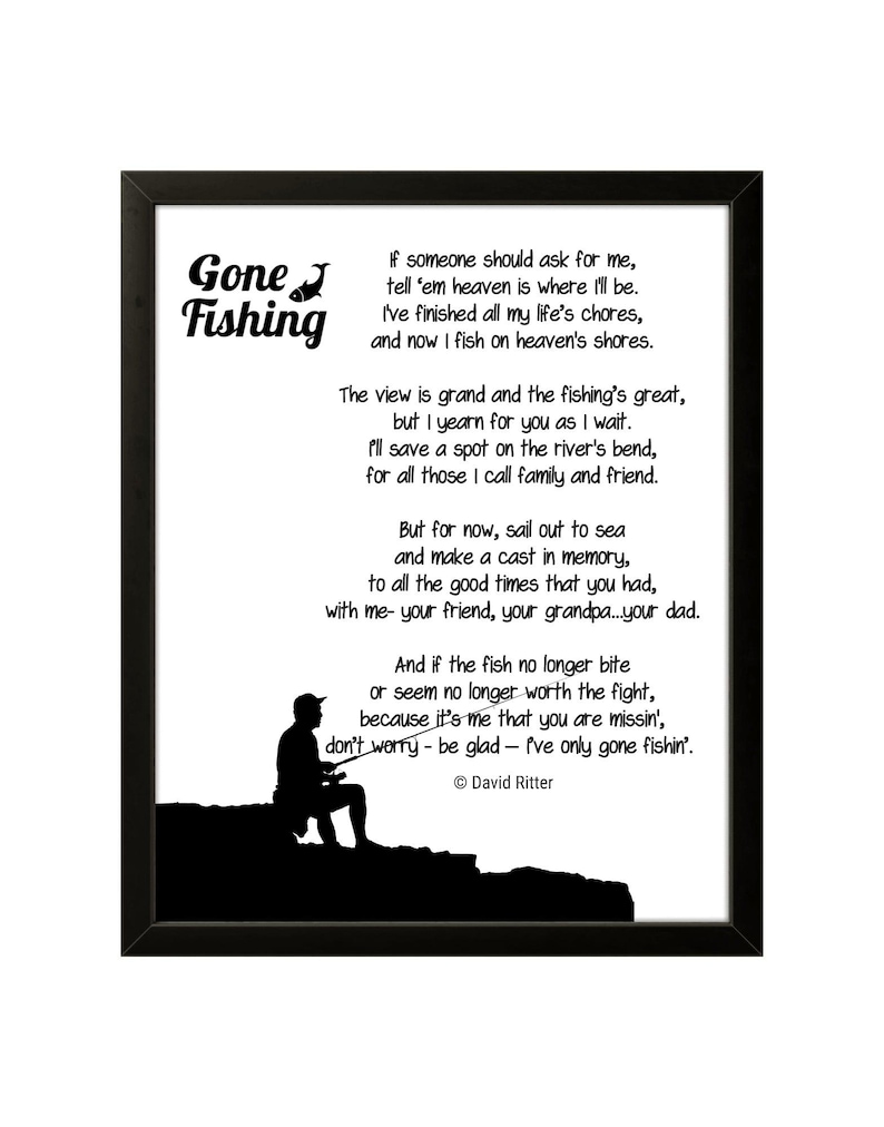 Gone Fishing Memorial Poem: Fisherman Tribute (digital Download) - Etsy