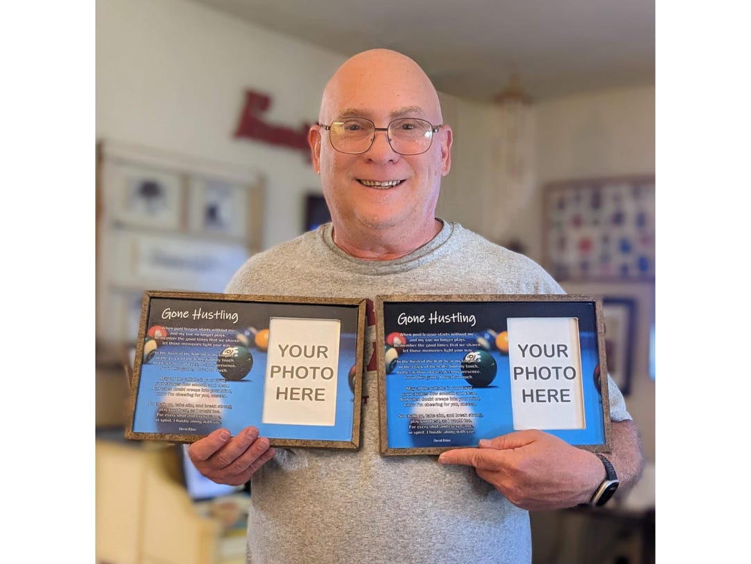 Gone Hustling Billiards Memorial Frame: Pool Player Tribute With Poem ...