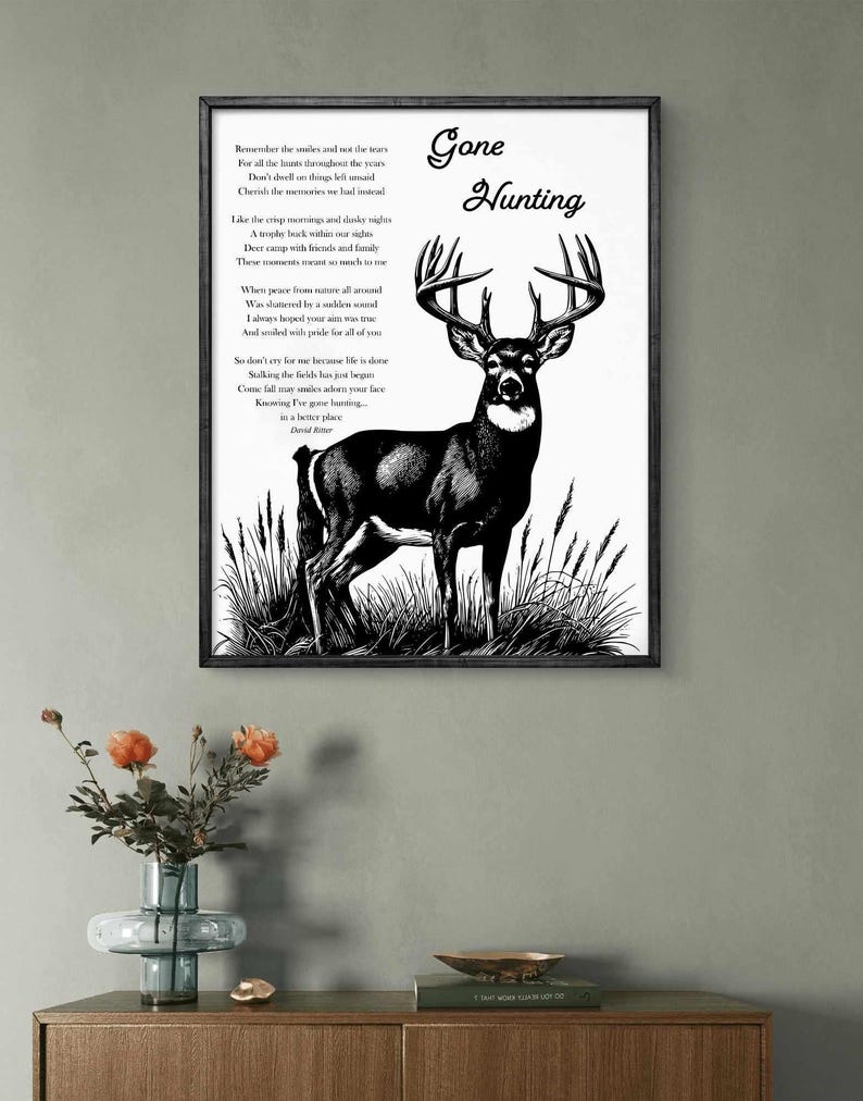 Hunter Memorial Poem Print: "gone Hunting" Tribute (digital Download ...