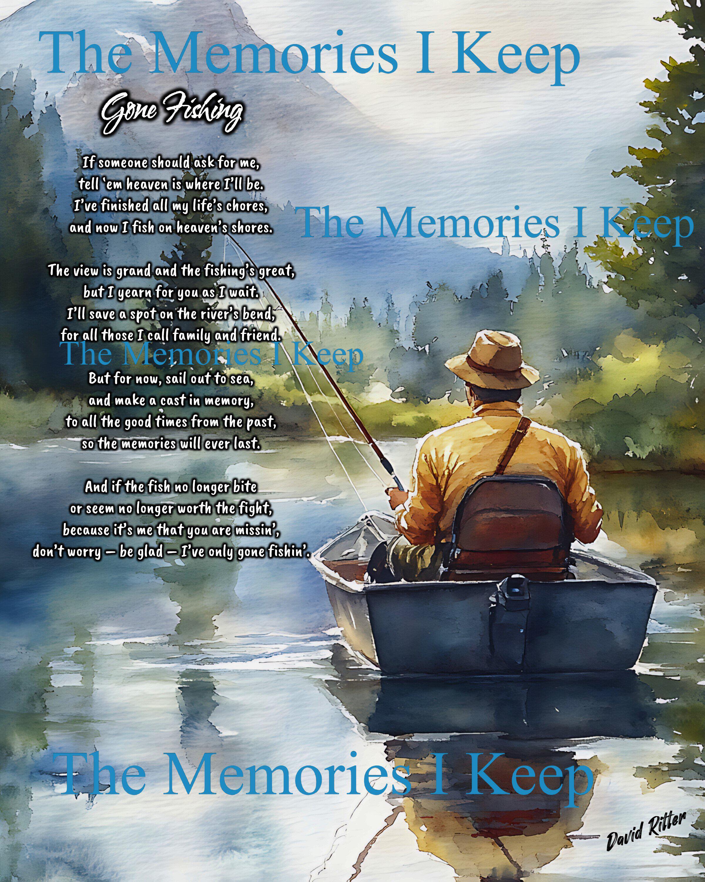 Gone Fishing Poem Print: Sympathy Gift, Fisherman Memorial Art - Etsy