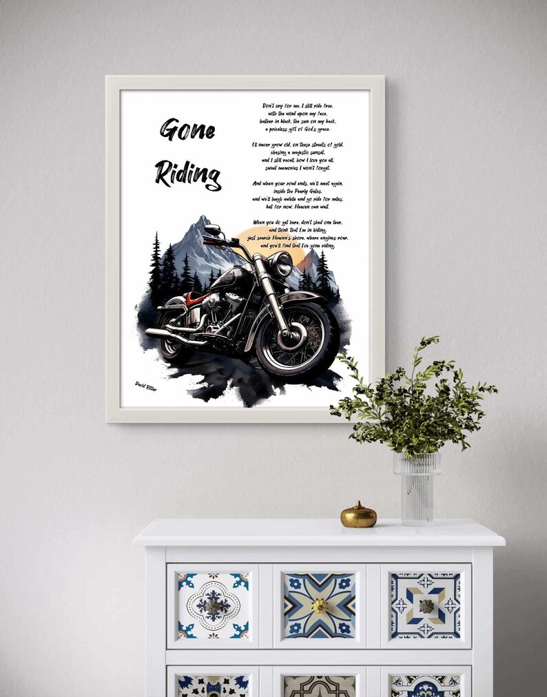 Motorcycle Memorial Poem Print: "gone Riding" Tribute - Etsy