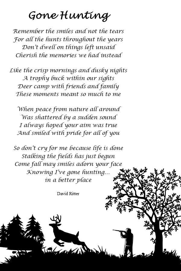 Gone Hunting Memorial Poem: Hunter Tribute Art (digital Download) - Etsy