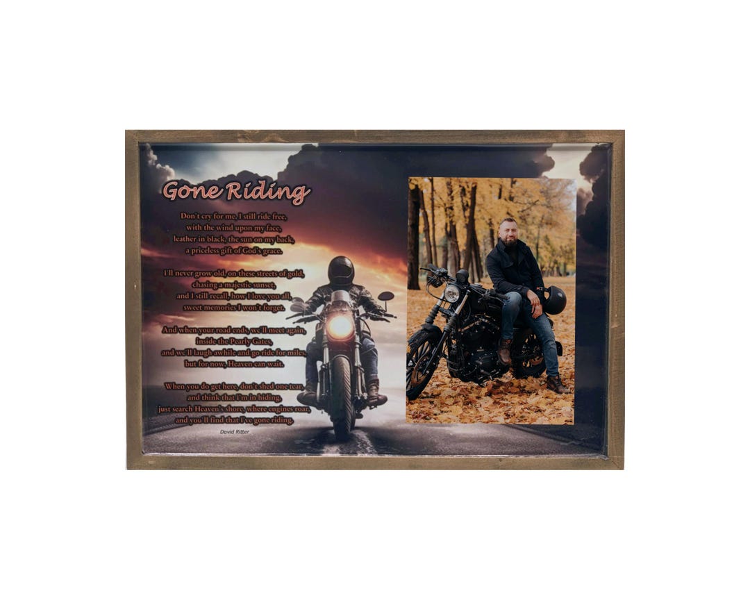 Motorcycle Memorial Frame: Biker Sympathy Gift With Poem - Etsy
