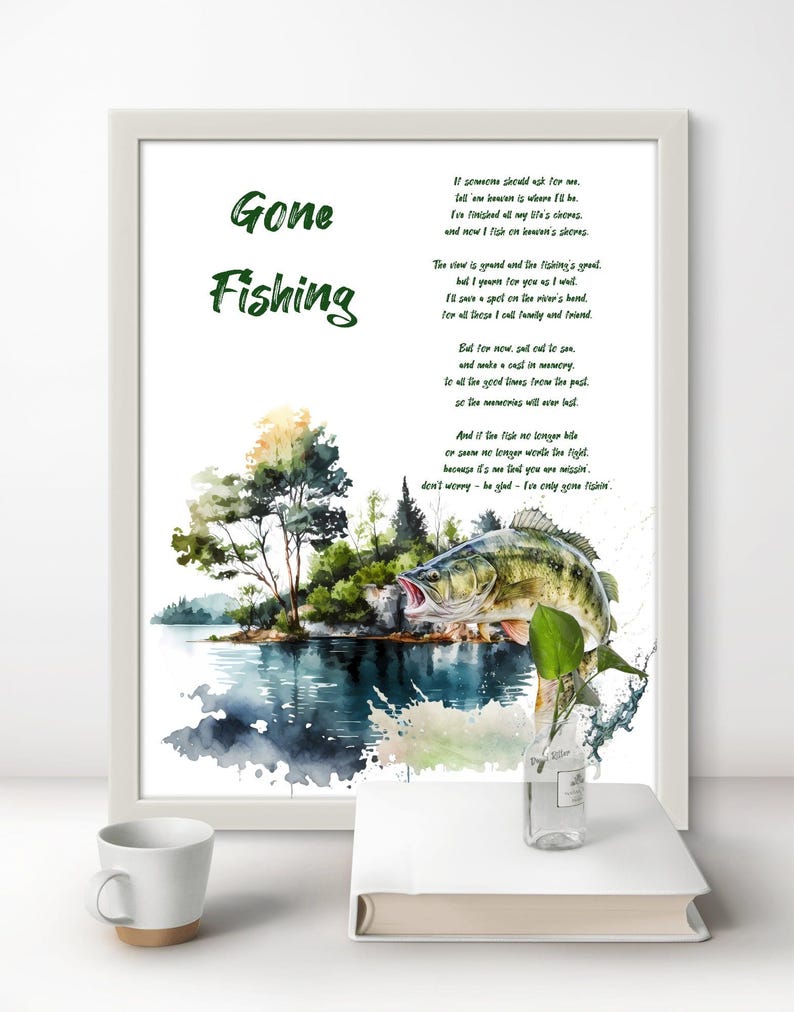 Gone Fishing Memorial Poem Print: Angler Remembrance Gift - Etsy