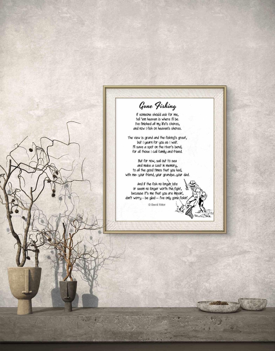 Gone Fishing Poem Print: Memorial Gift for Fisherman (digital Download ...