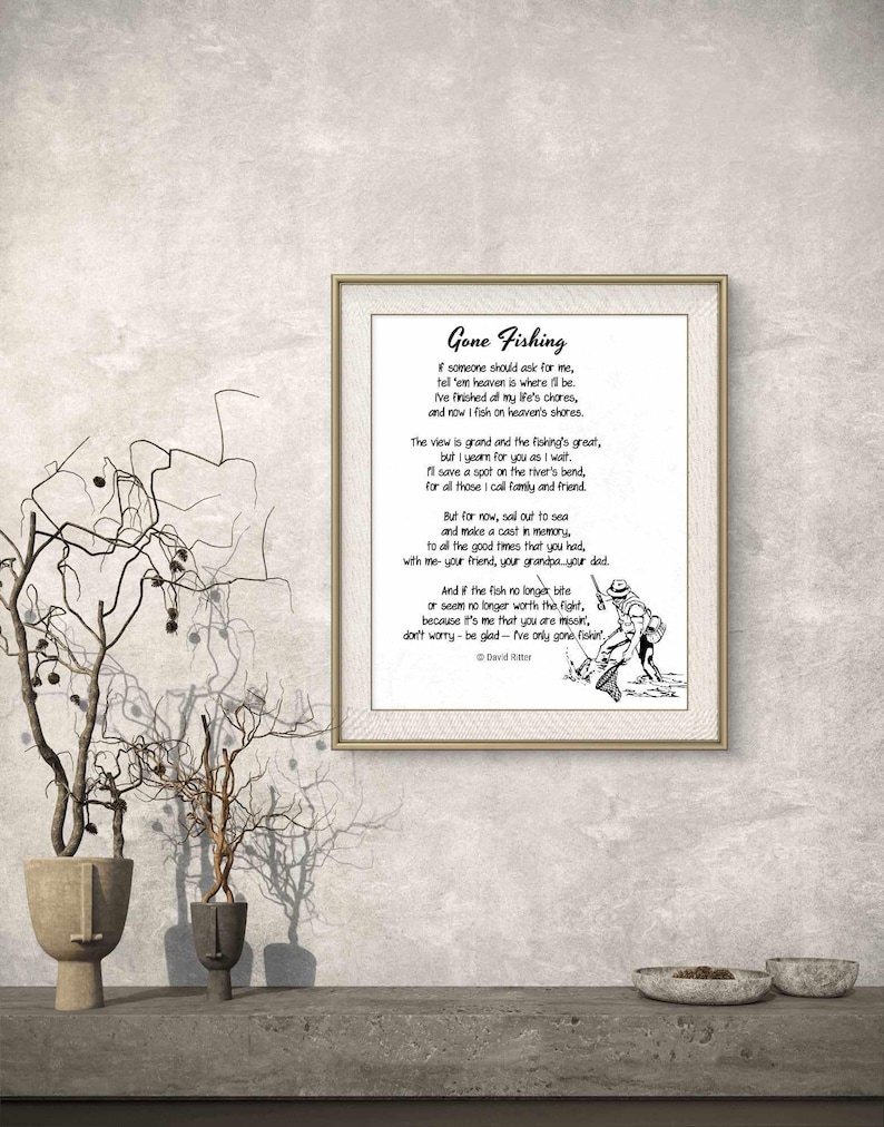 Gone Fishing Poem Print: Memorial Gift for Fisherman (digital Download ...