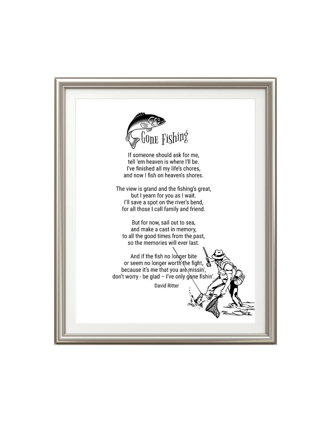 Gone Fishing Poem: Memorial Angler Tribute (revised) - Etsy