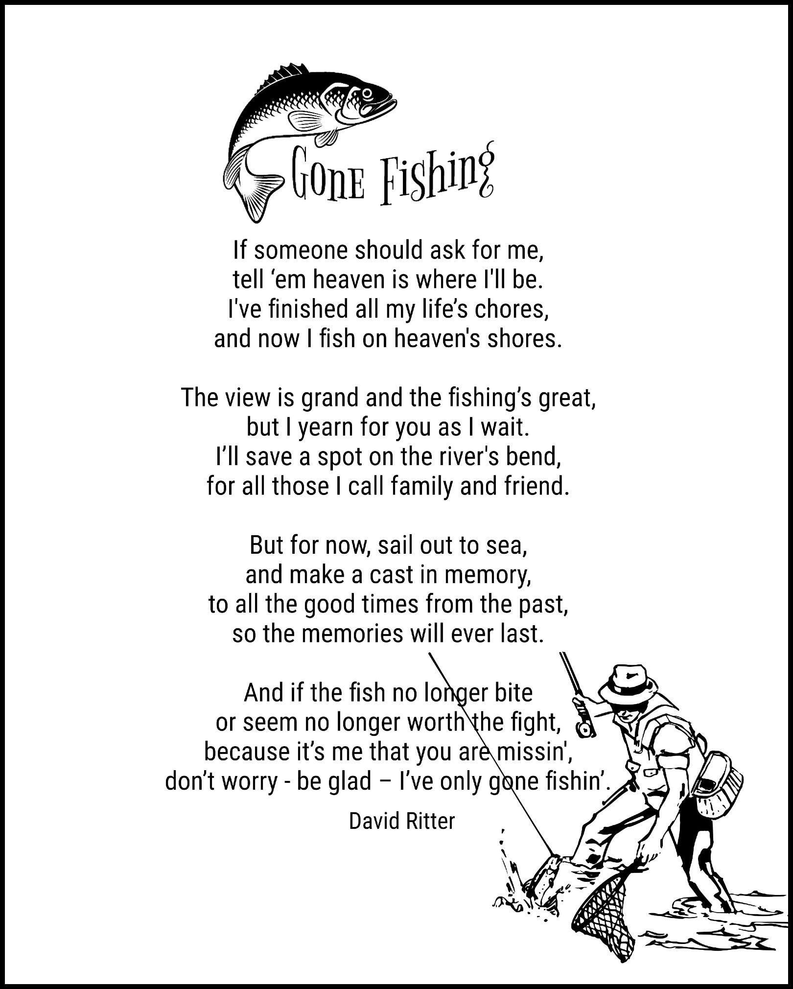 Gone Fishing Poem: Memorial Angler Tribute (revised) - Etsy