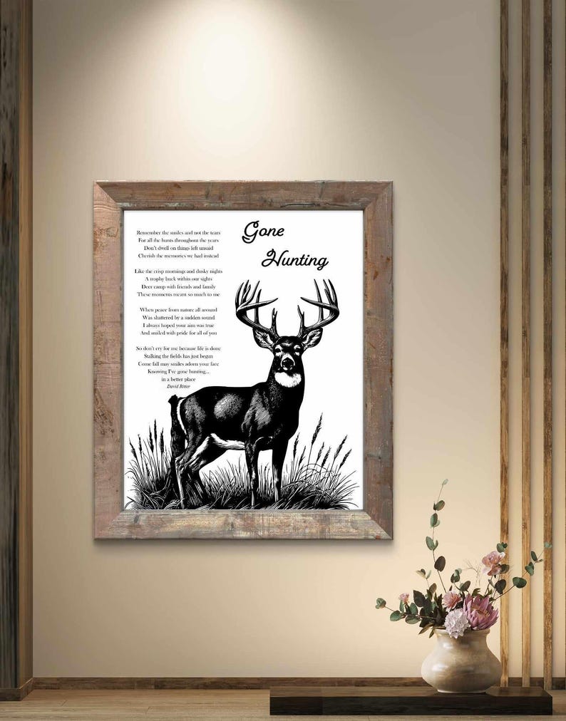 Hunter Memorial Poem Print: "gone Hunting" Tribute (digital Download ...