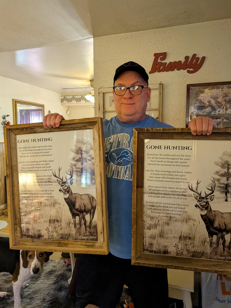 Gone Hunting Memorial Poem Print: Signed, Numbered, Rustic Frame - Etsy