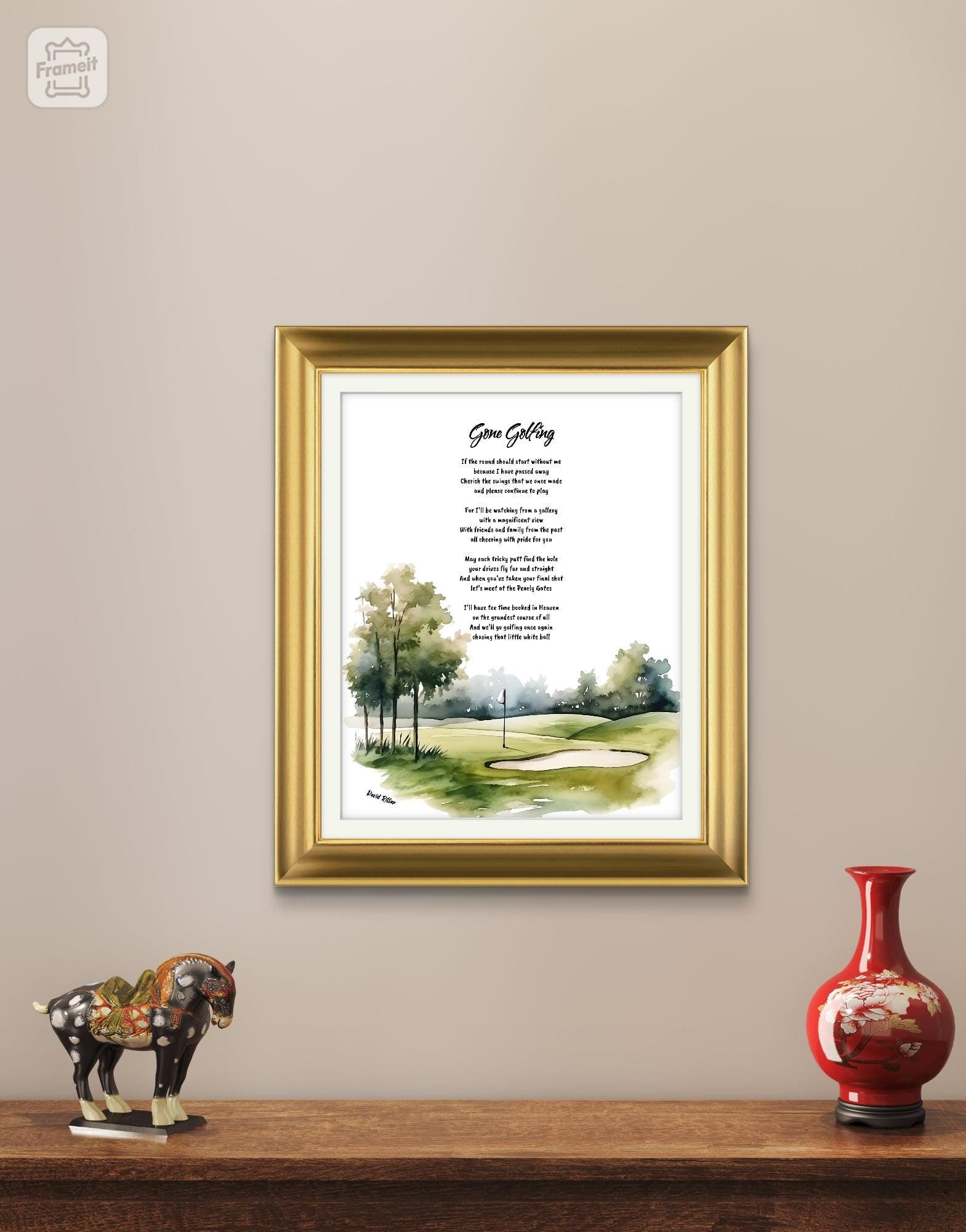 Gone Golfing Memorial Poem: Golf Tribute Sympathy Gift (digital ...