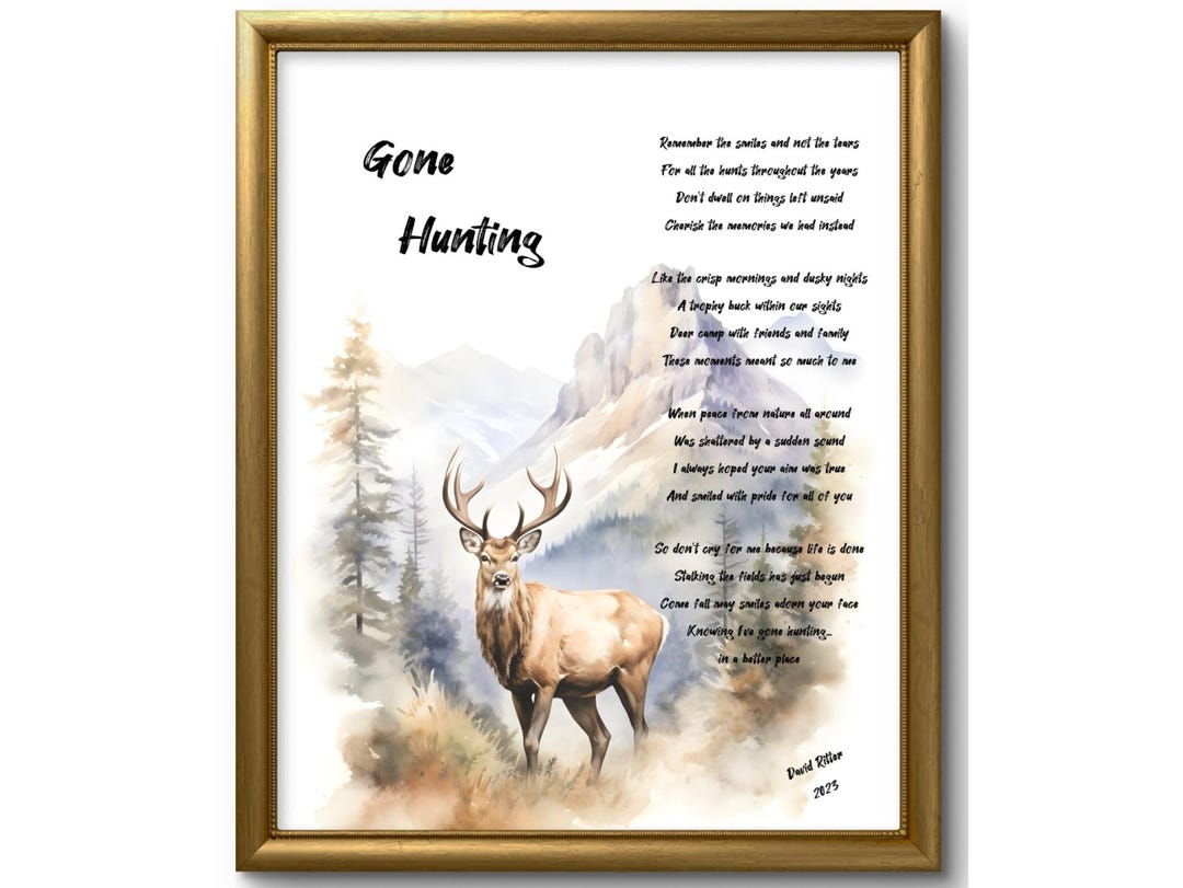 Gone Hunting Memorial Poem: Hunter Sympathy Gift (digital Download) - Etsy