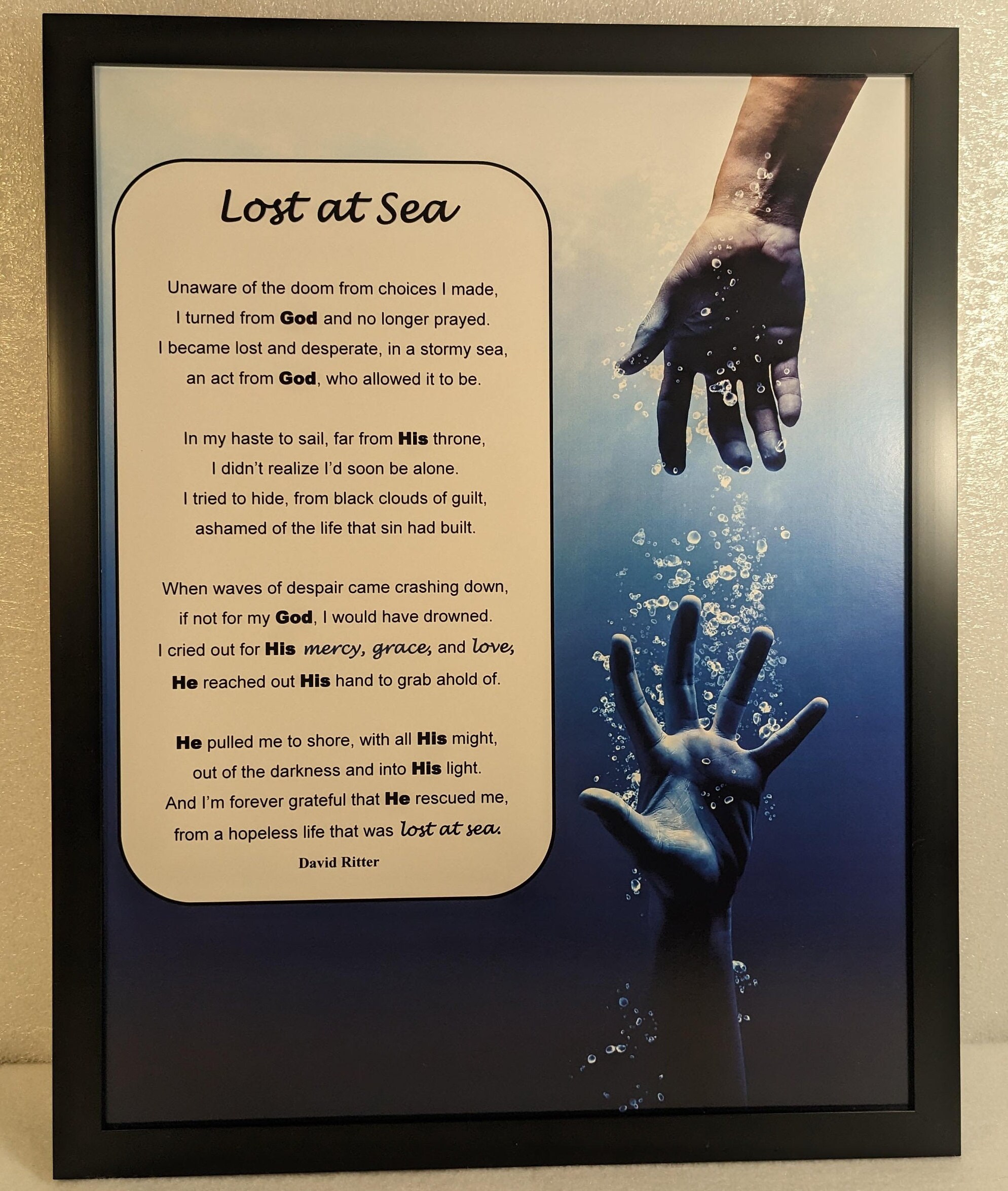 Lost at Sea Poem by David Ritter Inspirational Wall Art, Recovery Poem ...