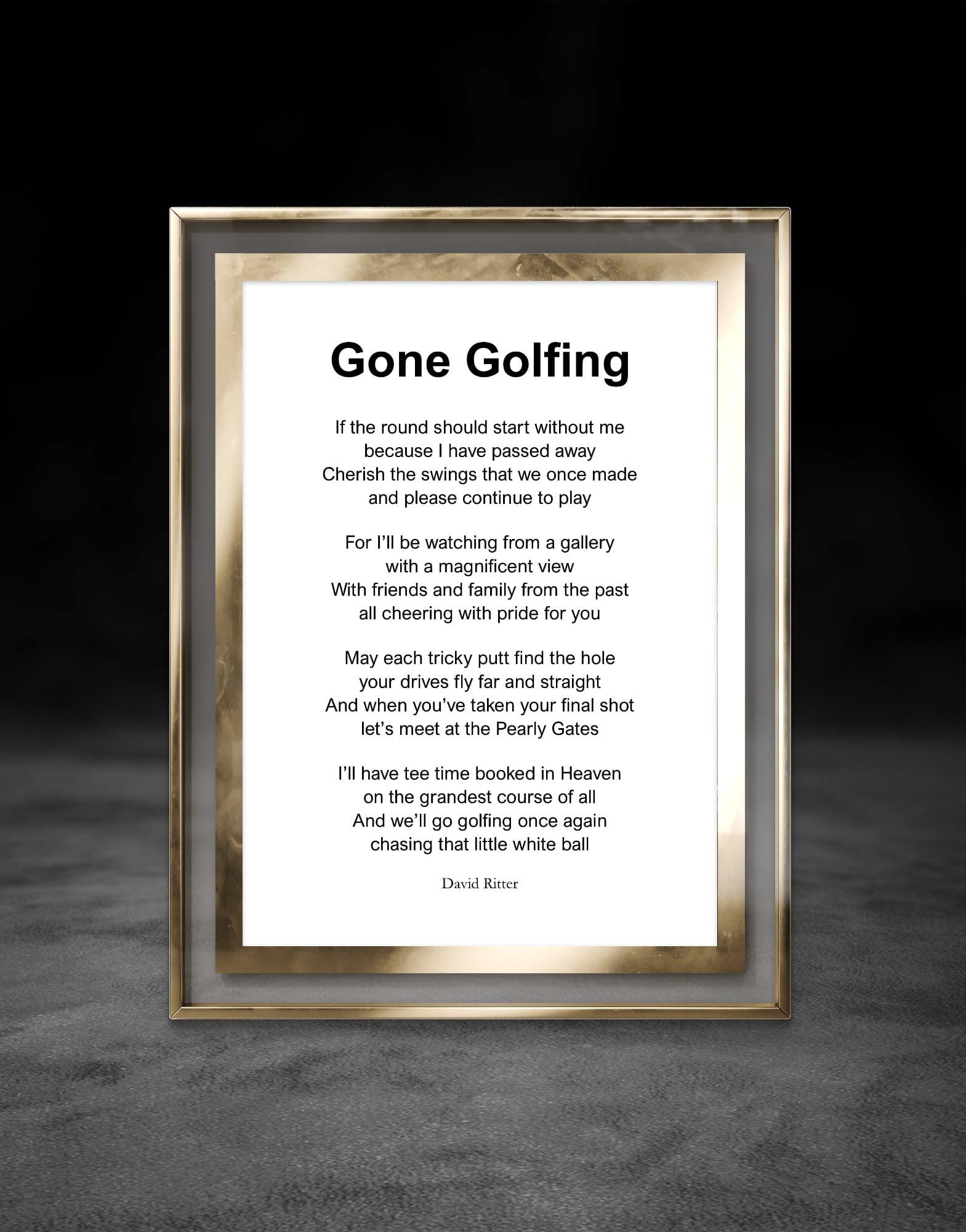 Gone Golfing Memorial Poem: Sympathy Gift for Golf Lovers (digital ...
