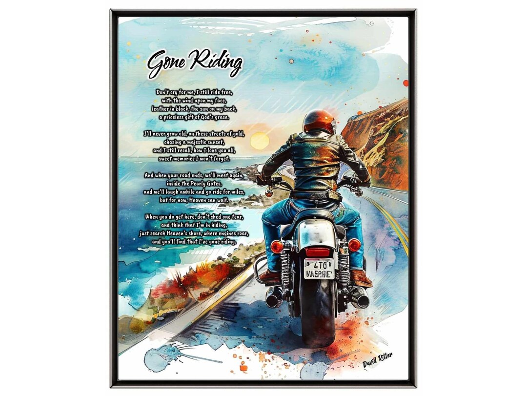 Biker Memorial Poem Art Print: "gone Riding" Sympathy Gift (digital Download) - Etsy