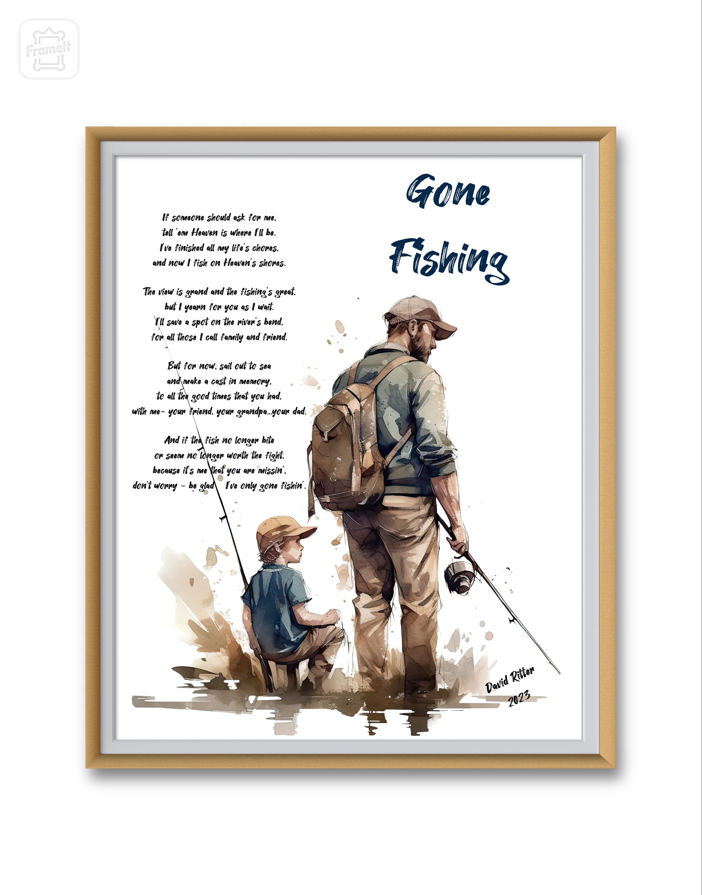 Gone Fishing Poem, Digital Download, Tribute to Grandpa, Bereavement ...