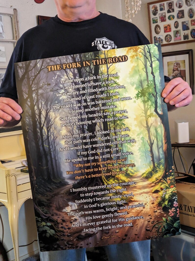 Inspirational Poem Art Print: the Fork in the Road, Faith & Guidance ...