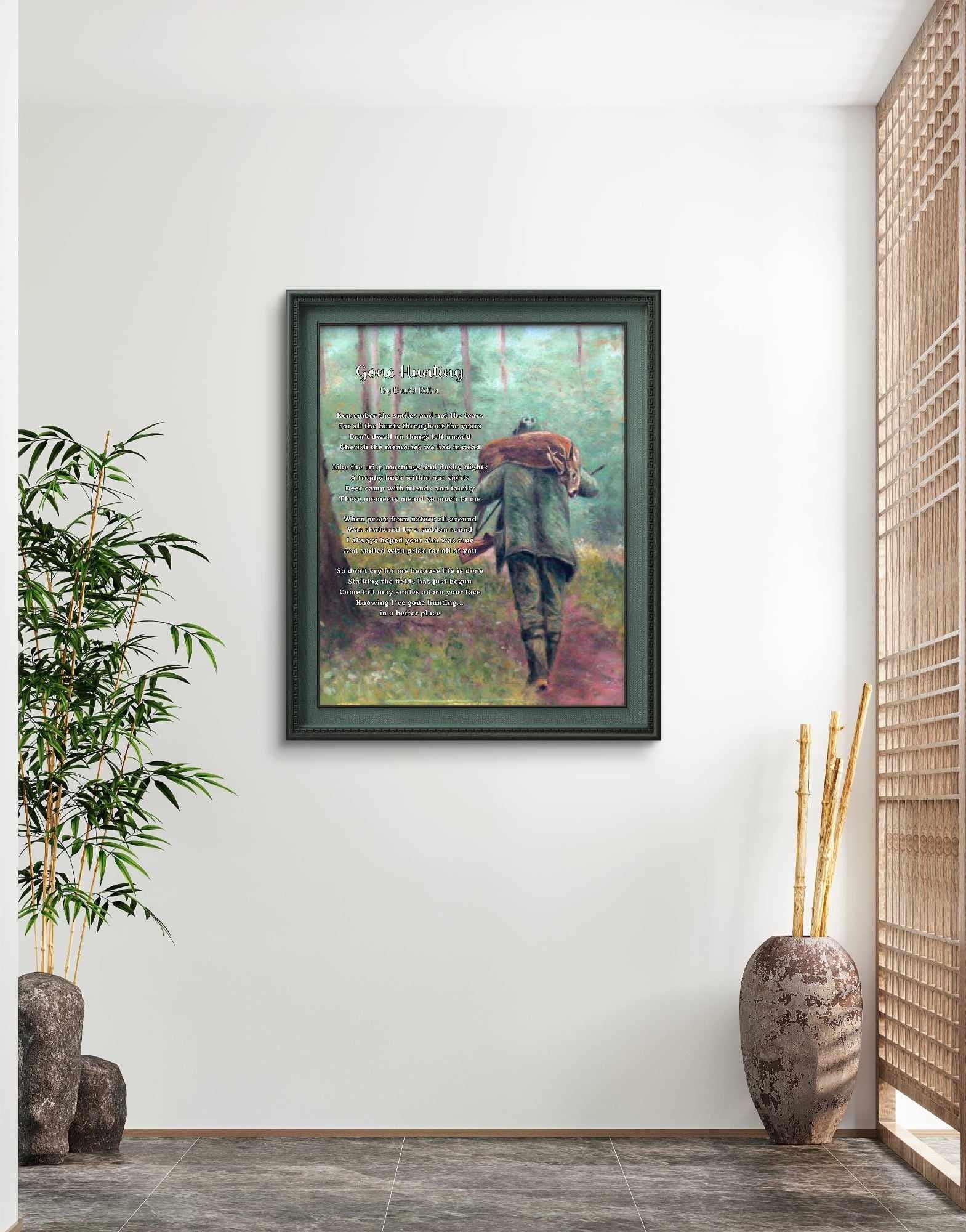 Vintage "gone Hunting" Poem Print: Rustic Hunter Tribute (digital ...
