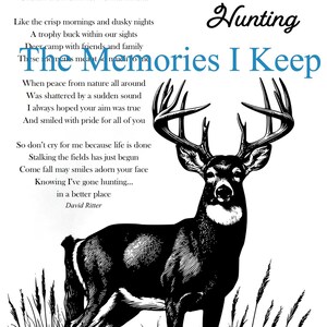 Hunter Memorial Poem Print: "gone Hunting" Tribute (digital Download ...