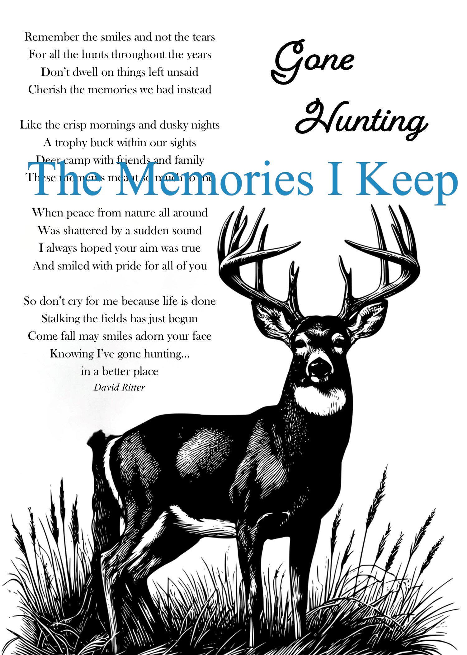 Hunter Memorial Poem Print: "gone Hunting" Tribute (digital Download ...
