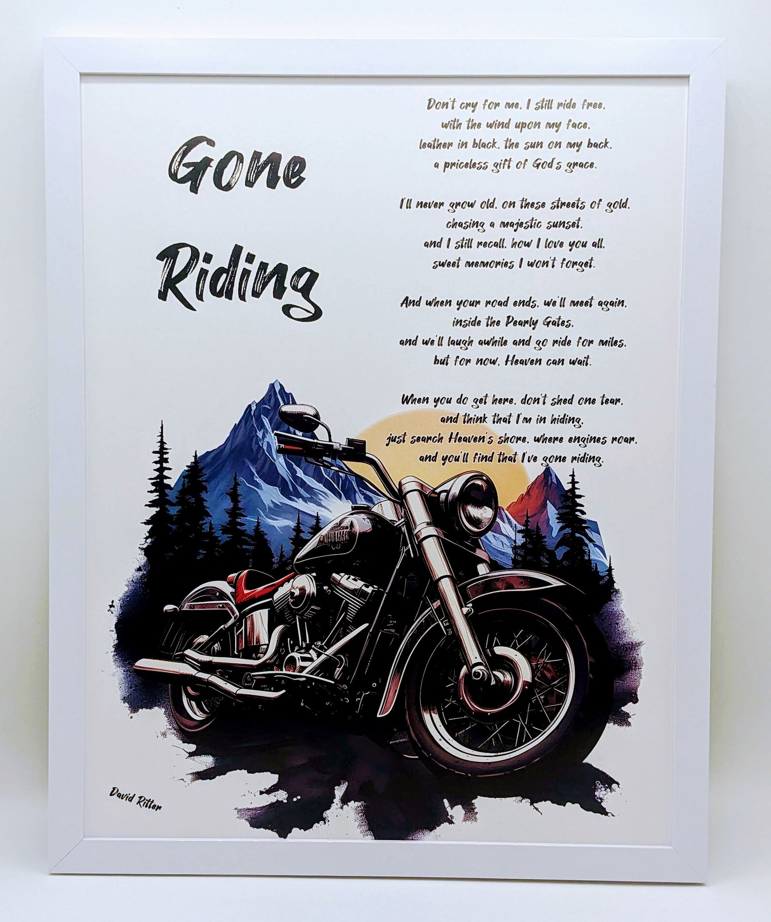 Motorcycle Memorial Poem Print: "gone Riding" Tribute - Etsy