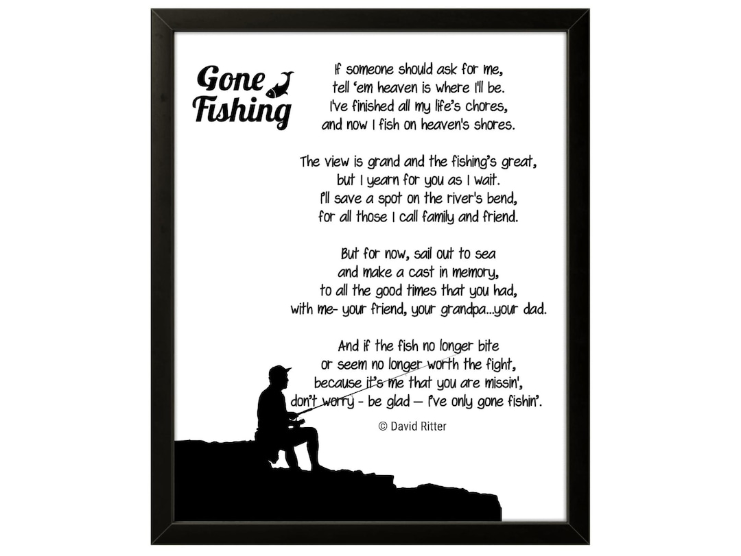 Gone Fishing Memorial Poem Printable Celebration Of Life ...