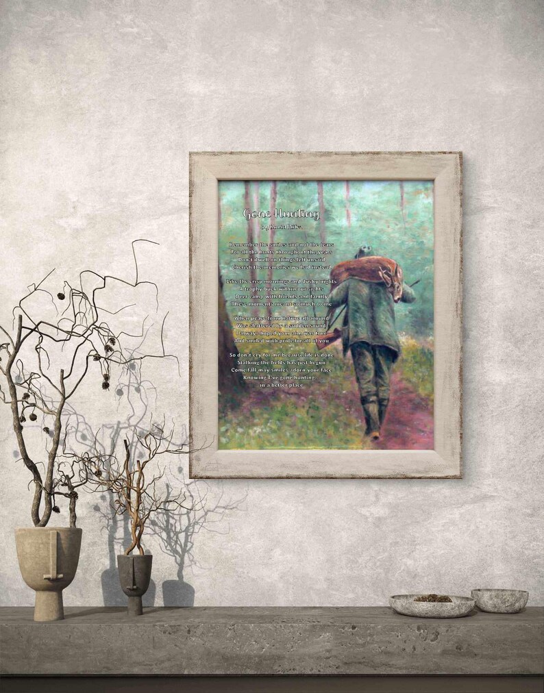 Vintage "gone Hunting" Poem Print: Rustic Hunter Tribute (digital ...