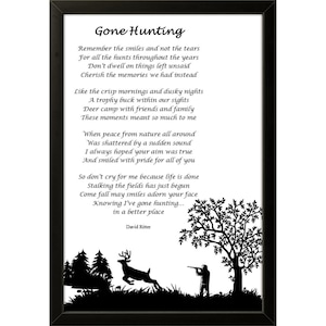 Gone Hunting Memorial Poem: Hunter Tribute Art (digital Download) - Etsy