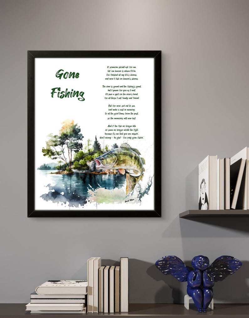 Gone Fishing Memorial Poem Print: Angler Remembrance Gift - Etsy