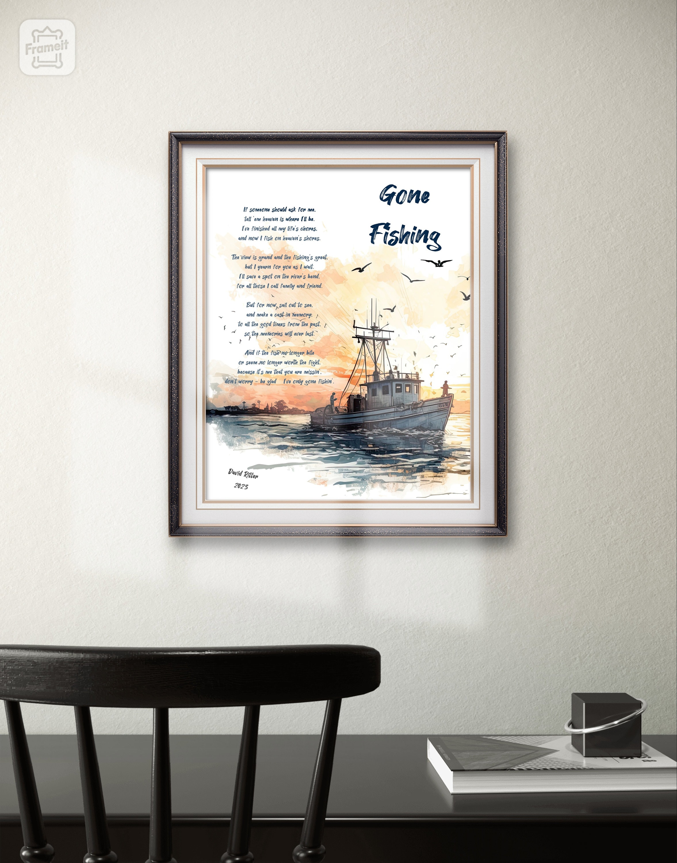 Gone Fishing Memorial Poem: Sympathy Gift, Funeral Tribute (digital ...