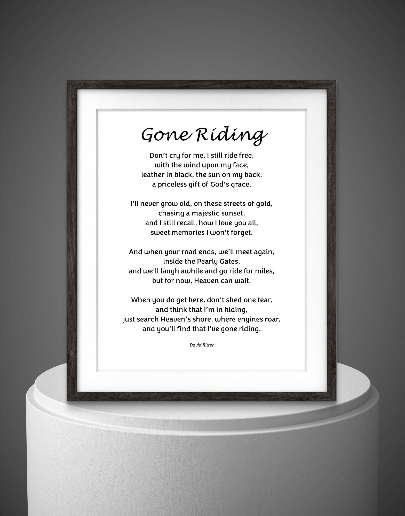 Biker Memorial Poem – "gone Riding" Sympathy Gift (digital Download) - Etsy