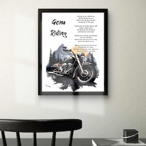 Motorcycle Memorial Poem Print: "gone Riding" Tribute - Etsy