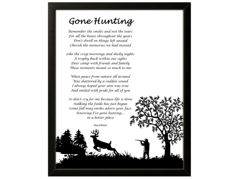 Gone Hunting Memorial Poem: Hunter Tribute Art (digital Download) - Etsy