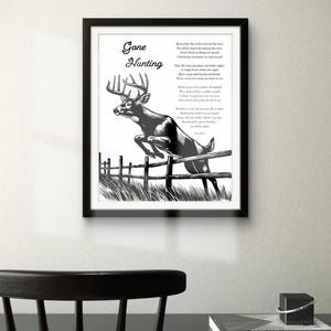Gone Hunting: A Heartfelt Memorial Poem, Printable Tribute for Hunters ...