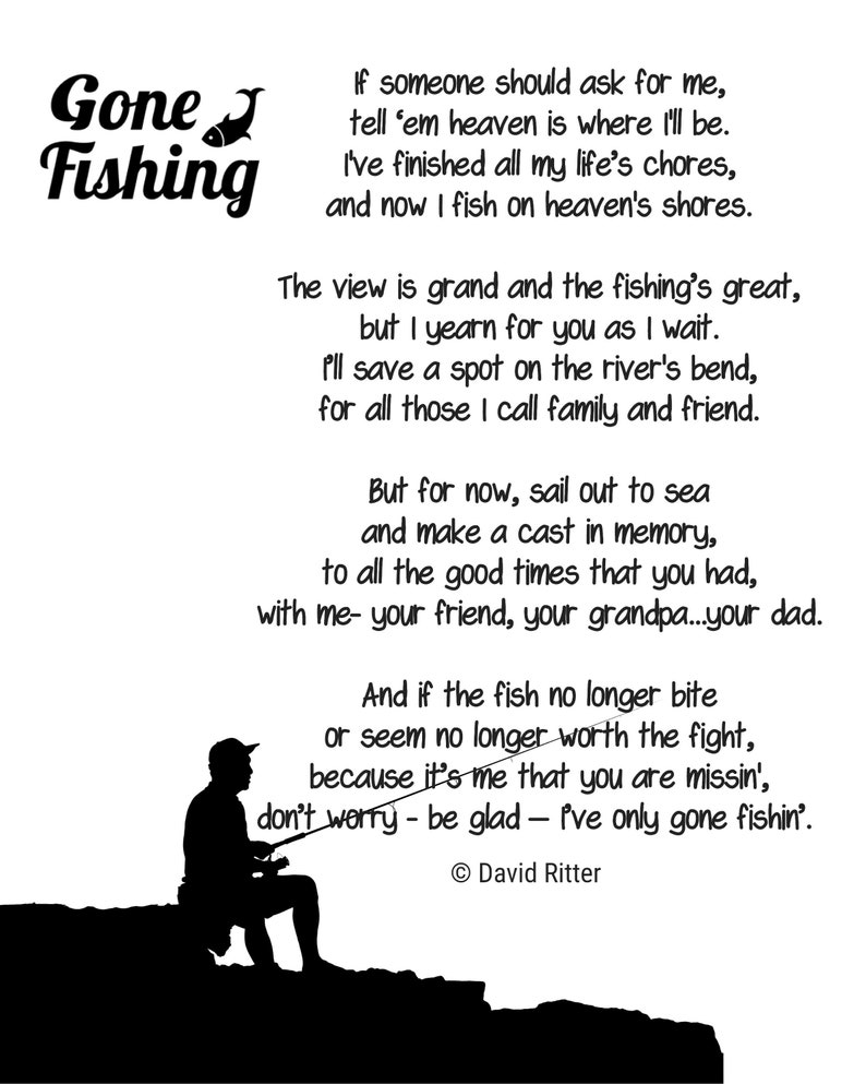 Gone Fishing Original Poetry Print Digital Download David - Etsy