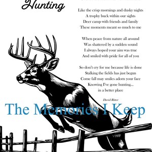 Gone Hunting: A Heartfelt Memorial Poem, Printable Tribute for Hunters ...