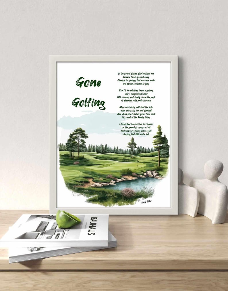 Gone Golfing Memorial Poem Print: Framed Sympathy Gift - Etsy