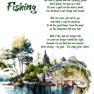 Gone Fishing Memorial Poem Print: Angler Remembrance Gift - Etsy