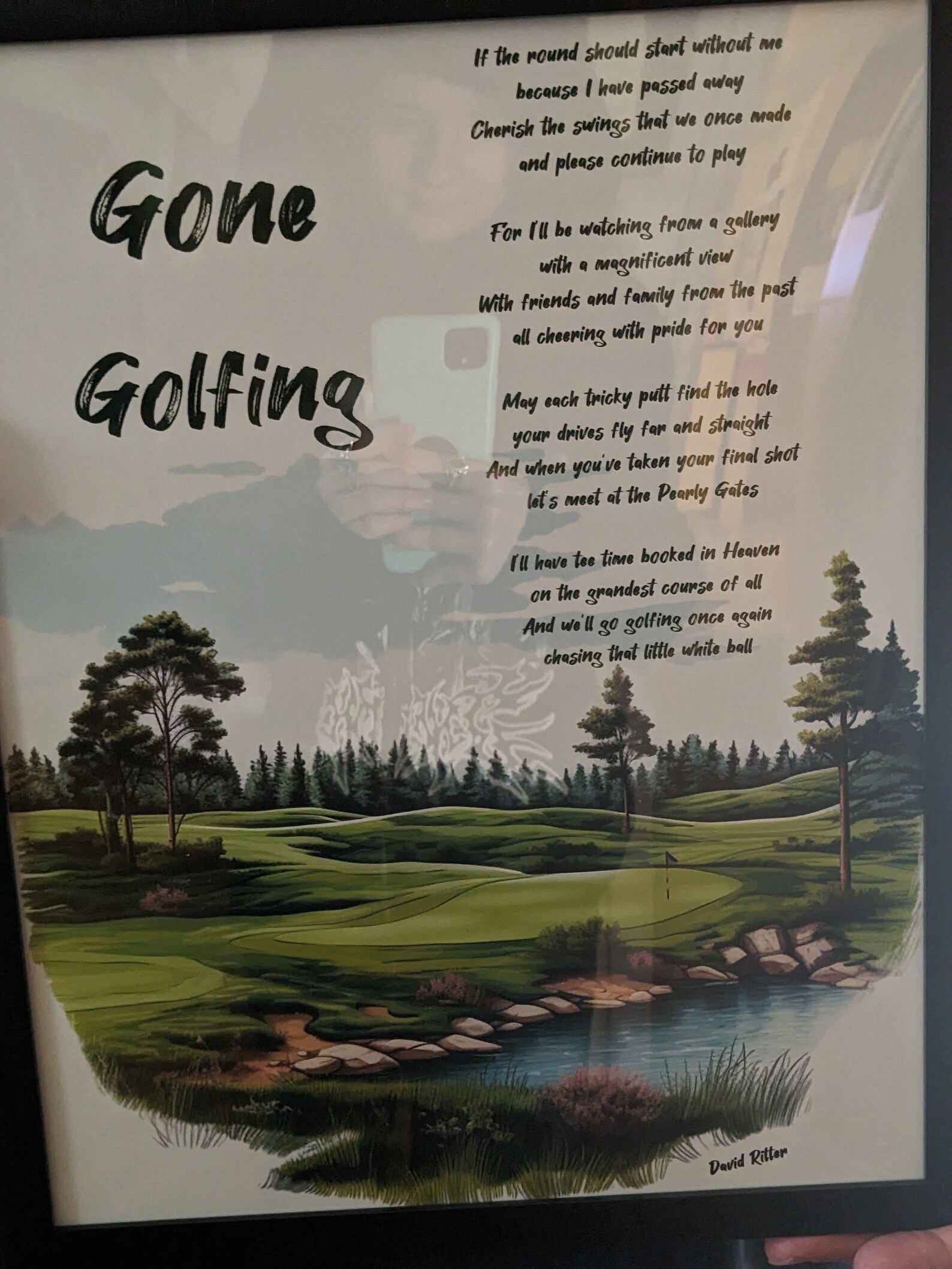 Gone Golfing Poem by David Ritter Memorial Frame Gift for Grandpa Dad ...