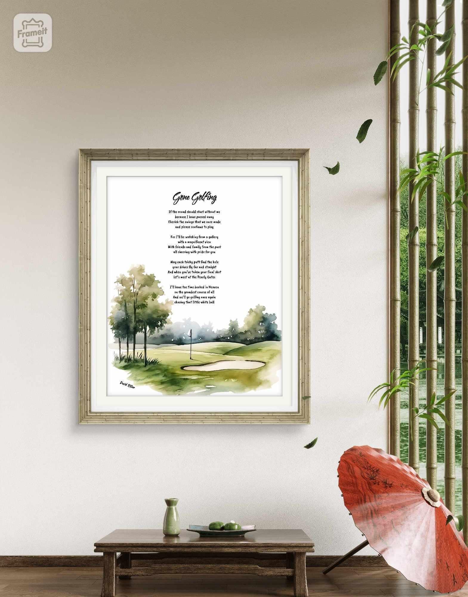 Gone Golfing Memorial Poem: Golf Tribute Sympathy Gift (digital ...