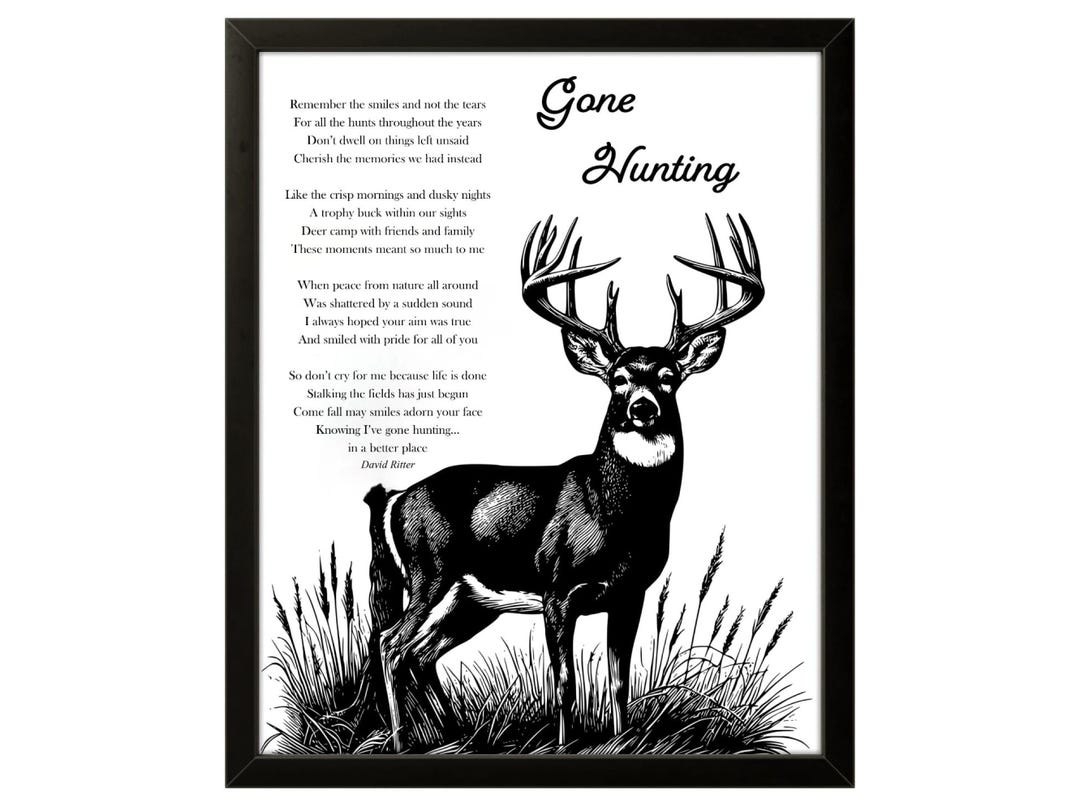 Hunter Memorial Poem Print: "gone Hunting" Tribute (digital Download ...
