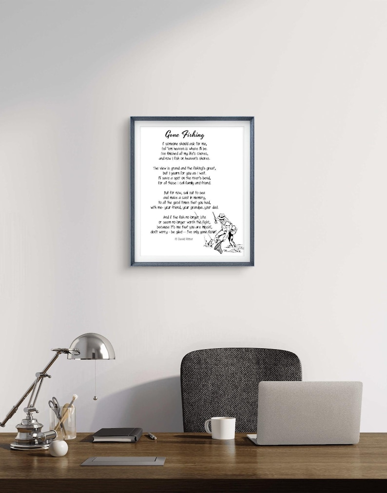 Gone Fishing Poem Print: Memorial Gift for Fisherman (digital Download ...