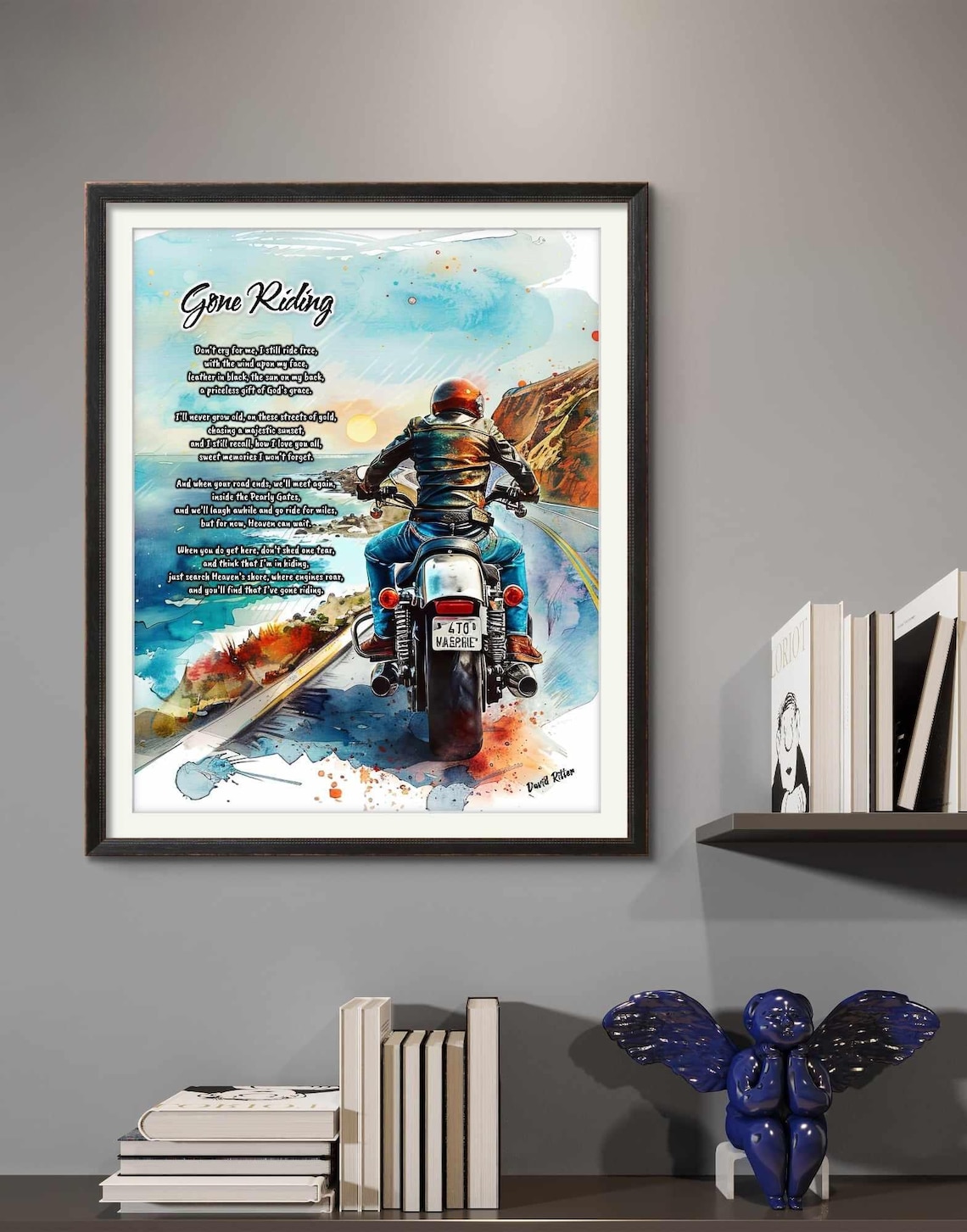 Biker Memorial Poem Art Print: "gone Riding" Sympathy Gift (digital ...