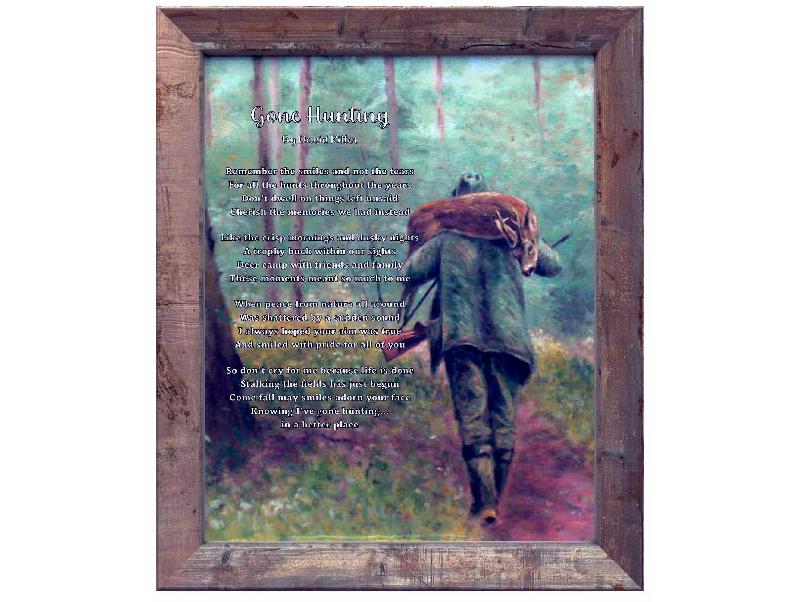 Vintage "gone Hunting" Poem Print: Rustic Hunter Tribute (digital ...