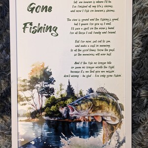 Gone Fishing Poem to Honor a Loved One Who Loved Fishing and Help ...