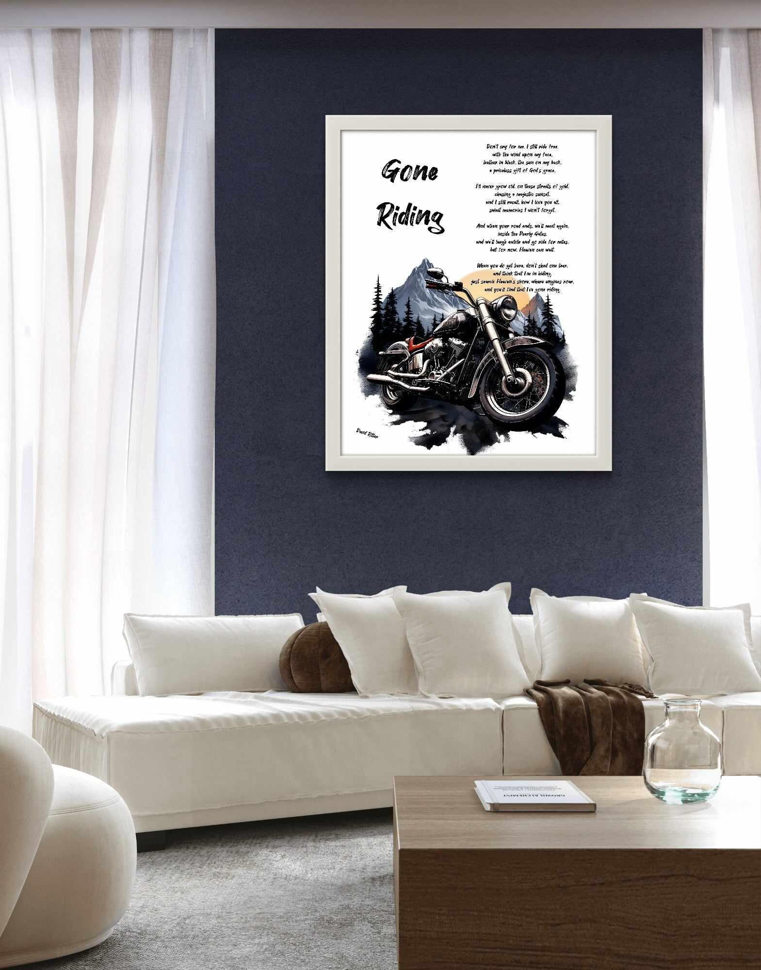Motorcycle Memorial Poem Print: "gone Riding" Tribute - Etsy
